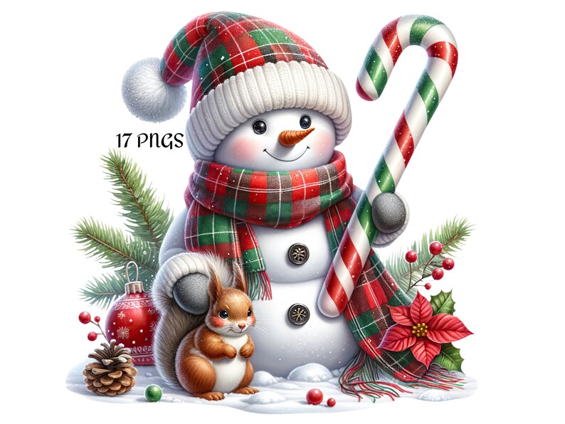 Watercolor Snowman Christmas Clipart, Winter Holiday Merry Christmas ...