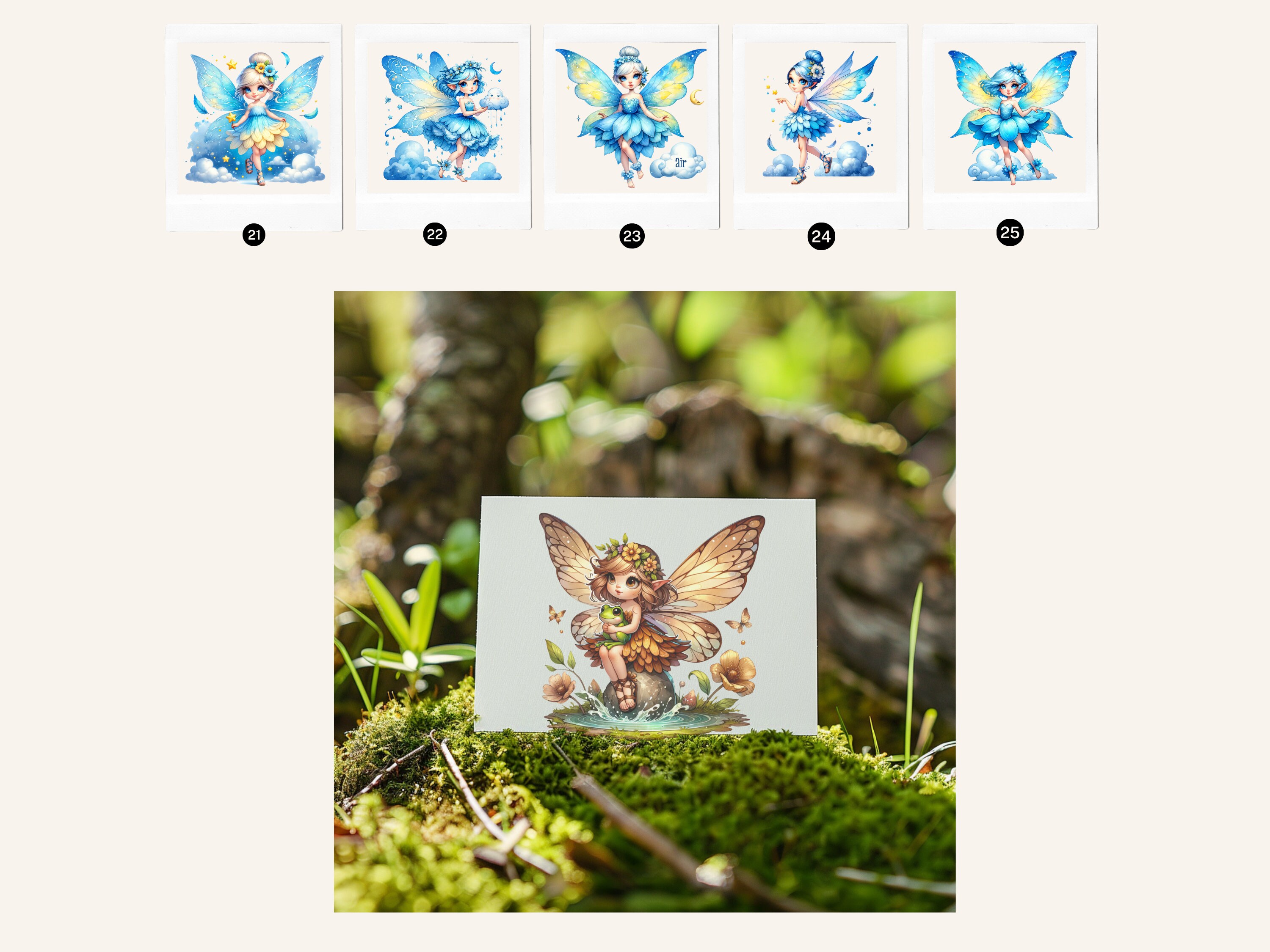 Elements Fairy Clipart, 25 PNG Fairies Clipart, Fairy Elements, Nature ...
