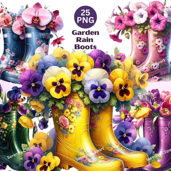 Rain Boots Clipart - Etsy