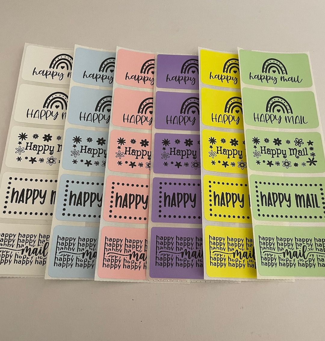 Happy Mail Thermal Sticker Labels | Small Business Packaging Labels - Etsy