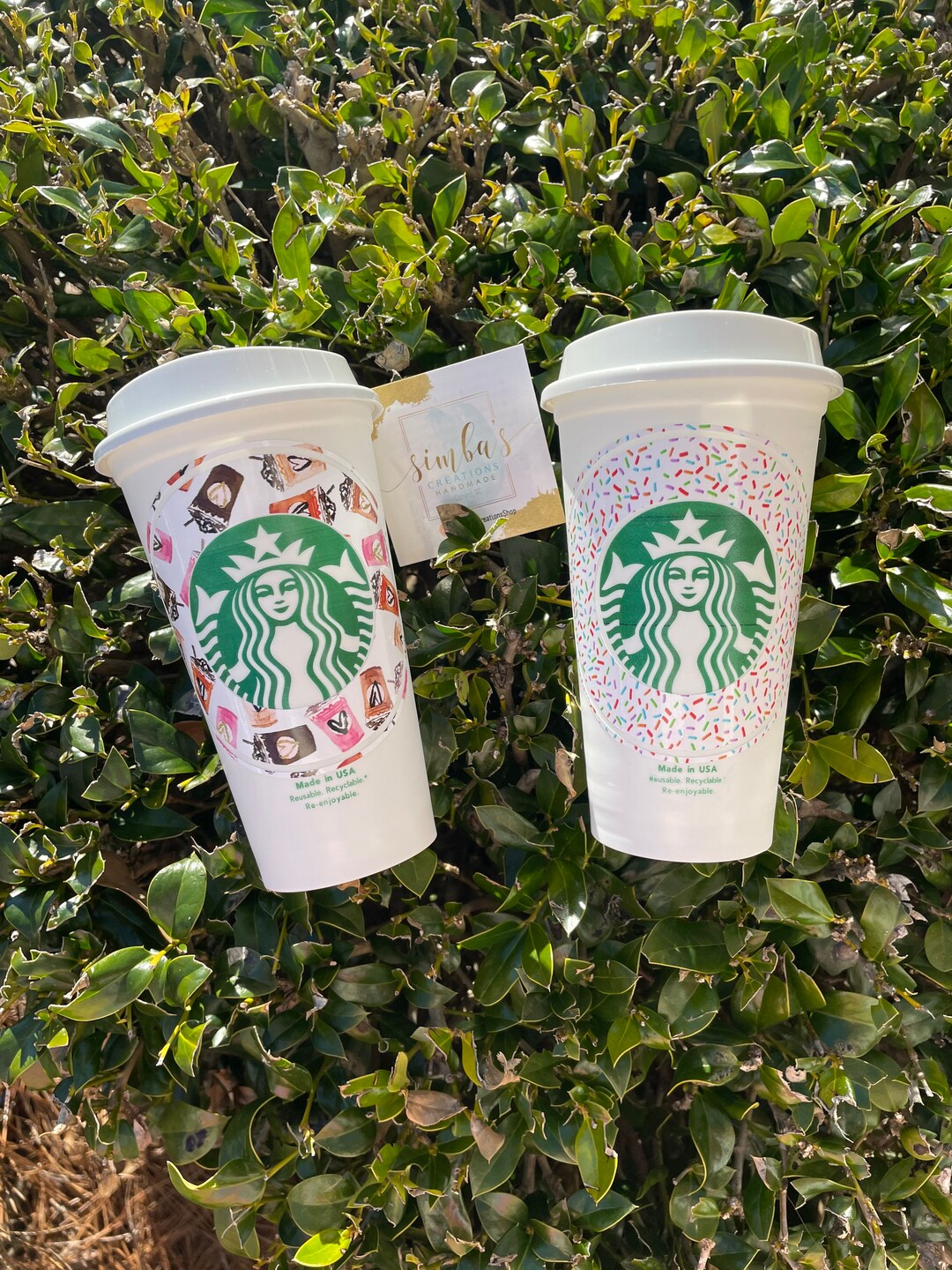 Starbucks Hot Cup With Personalized Decal | Pattern Decal | Reusable ...
