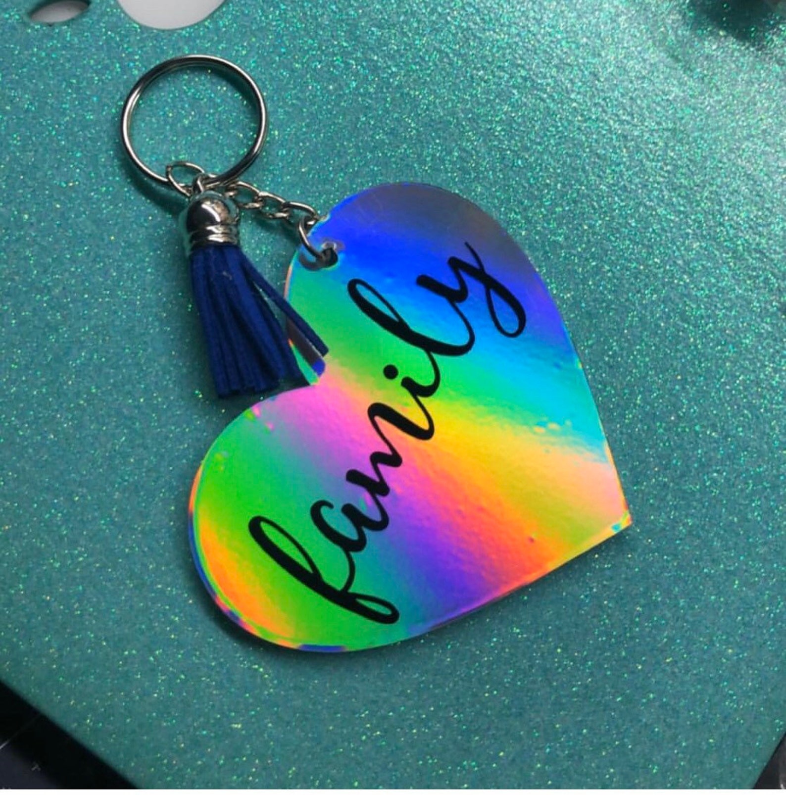 Heart Shaped Acrylic Keychain Heart Keychain Picture - Etsy
