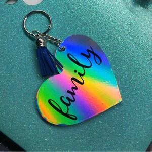 3" Heart Shaped Acrylic Keychain, Heart Keychain, Picture Keychain - Etsy