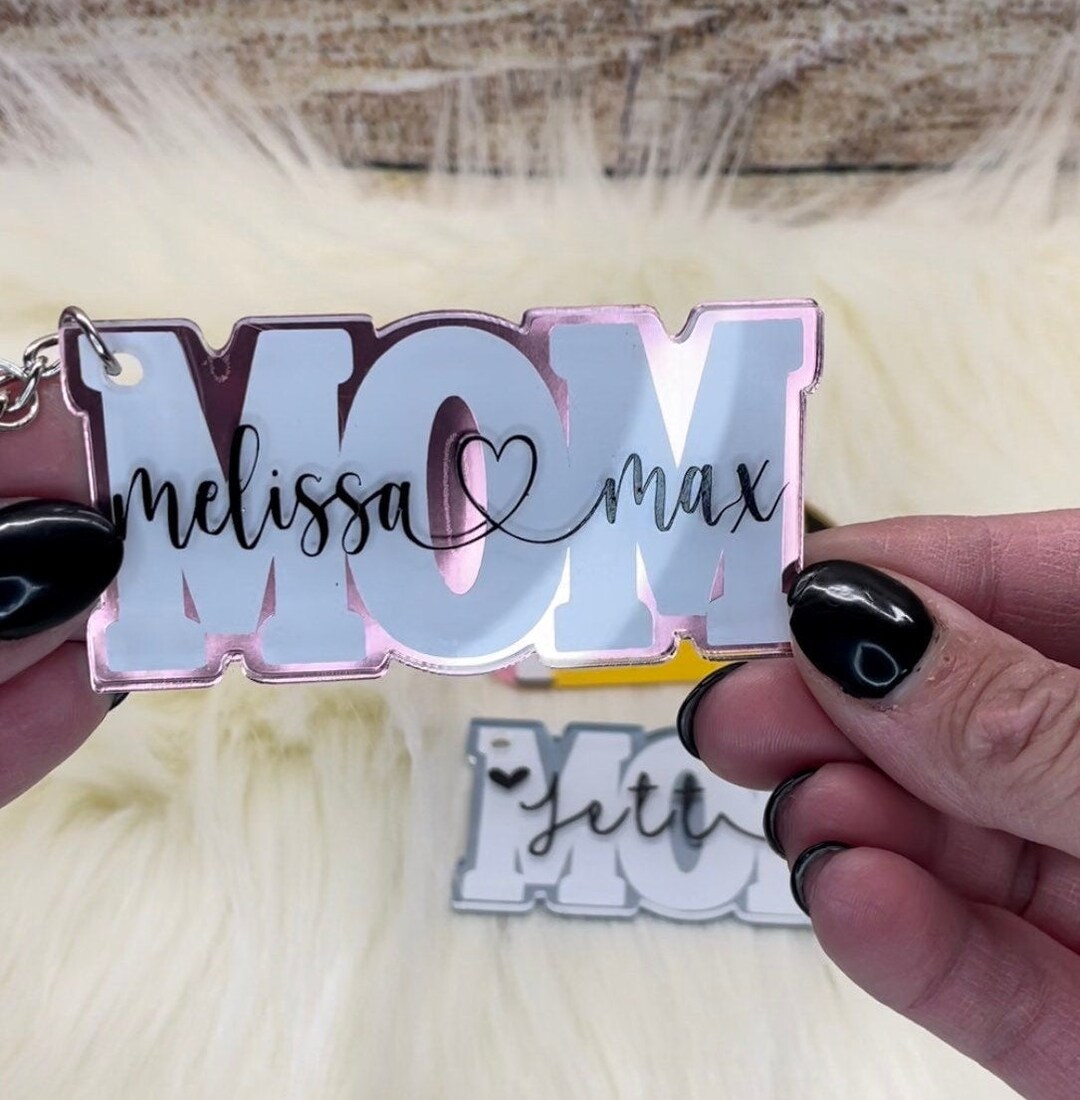 Mom Keychain | Acrylic Keychain | Personalized MOM Keychain - Etsy