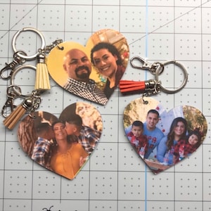 3" Heart Shaped Acrylic Keychain, Heart Keychain, Picture Keychain - Etsy