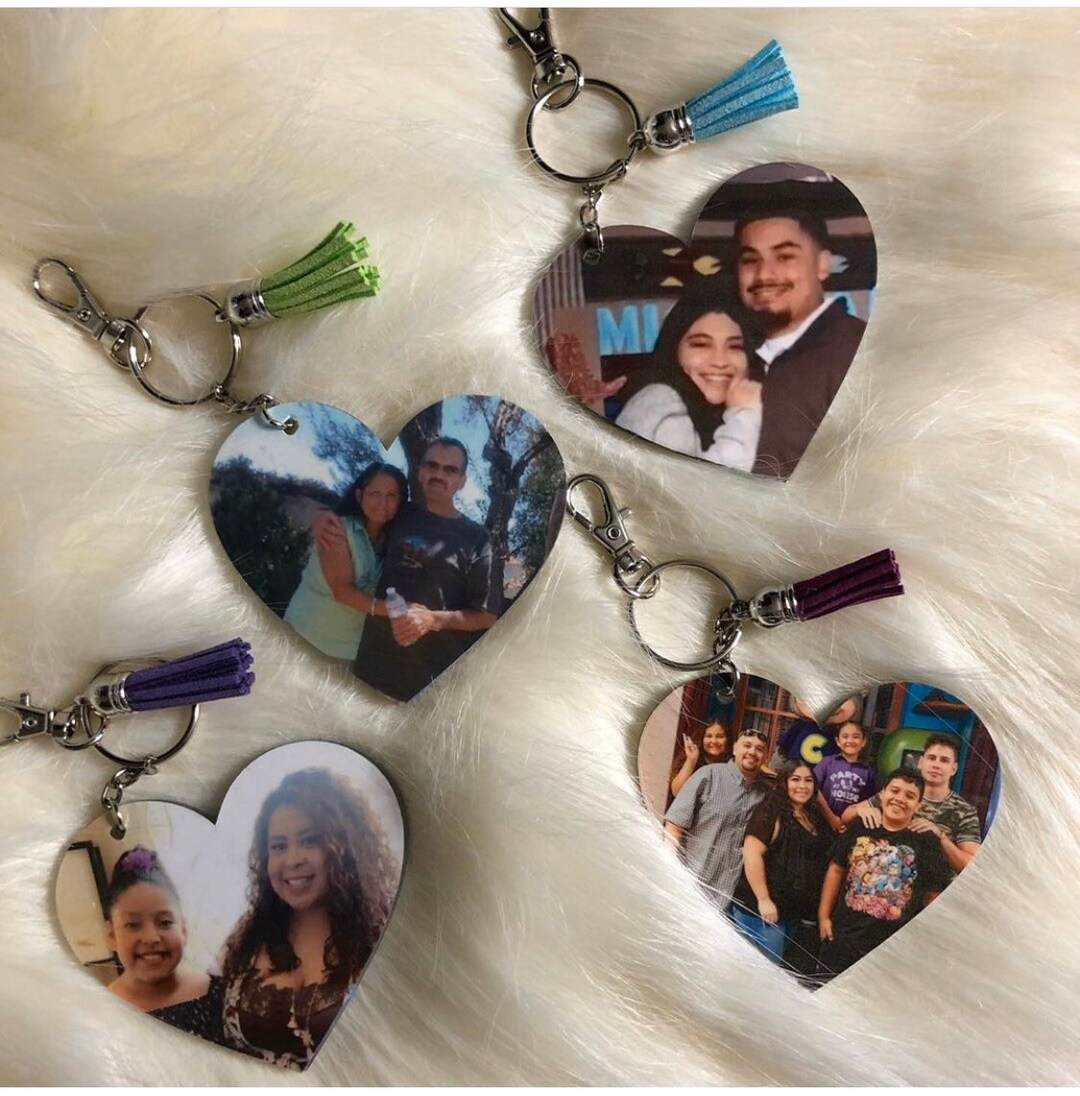 3" Heart Shaped Acrylic Keychain, Heart Keychain, Picture Keychain - Etsy