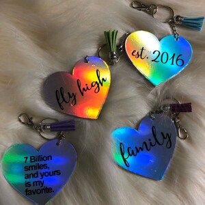 3" Heart Shaped Acrylic Keychain, Heart Keychain, Picture Keychain - Etsy