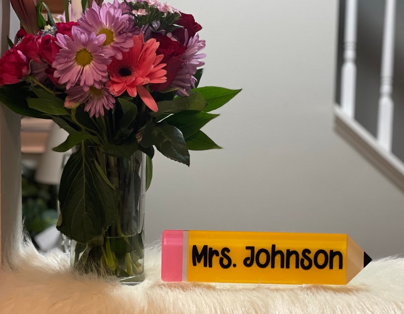 Acrylic Pencil Name Plate | Teacher Appreciation Gifts | Acrylic Name ...