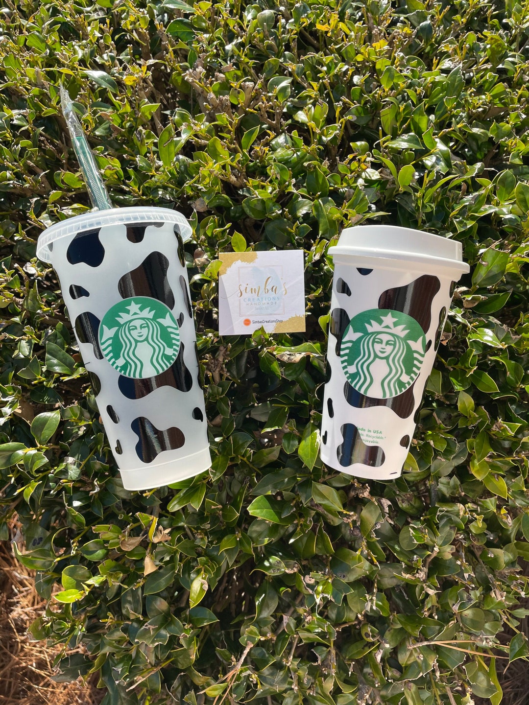 Cow Print Starbucks Hot and Cold Cup Sets | Custom Starbucks Cups - Etsy