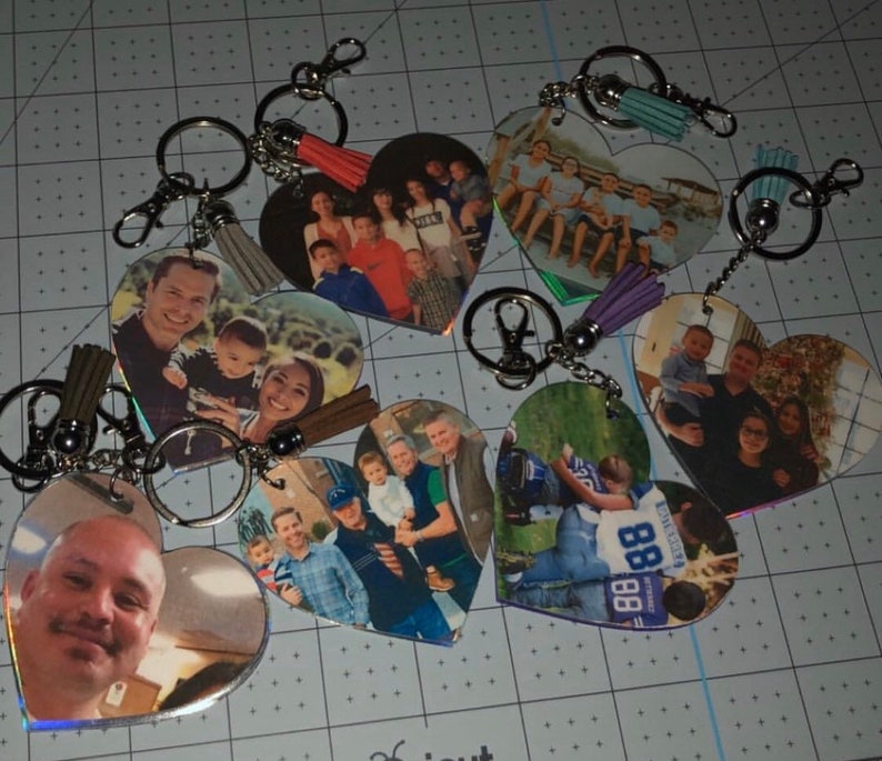 3" Heart Shaped Acrylic Keychain, Heart Keychain, Picture Keychain - Etsy