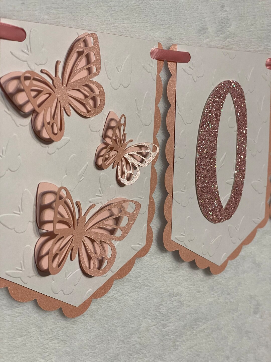 Butterfly Banner | 3D Banner | Embossed Banner | Highchair Banner ...