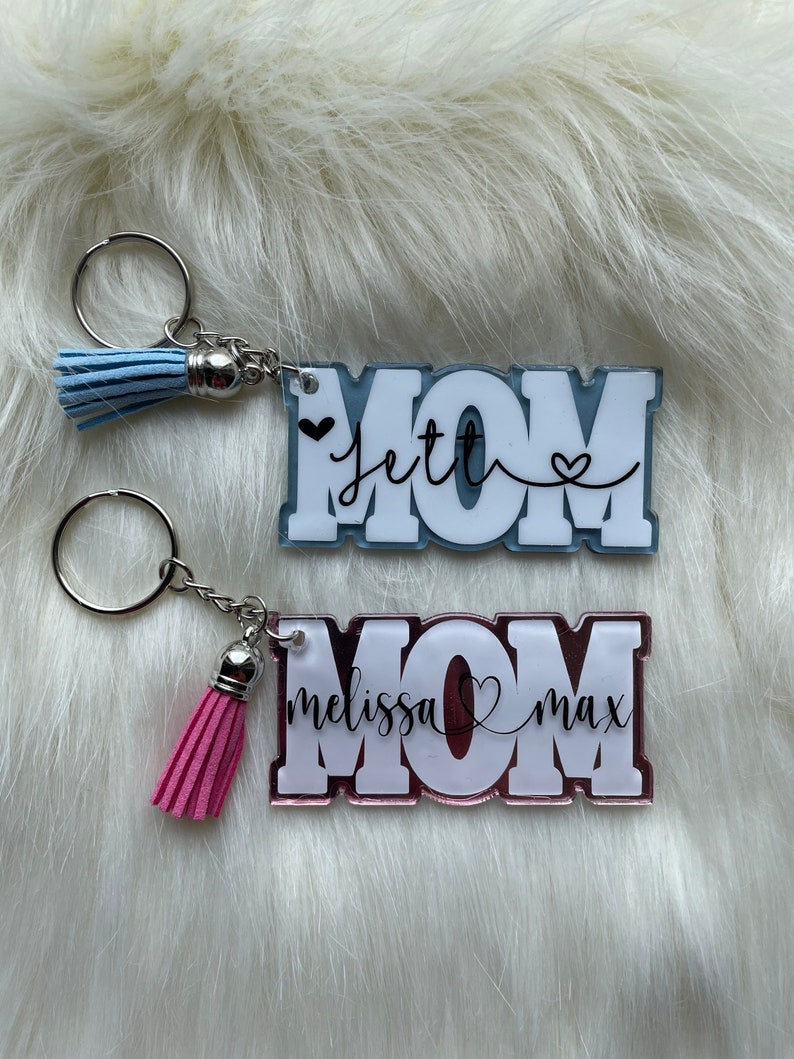 Mom Keychain | Acrylic Keychain | Personalized MOM Keychain - Etsy