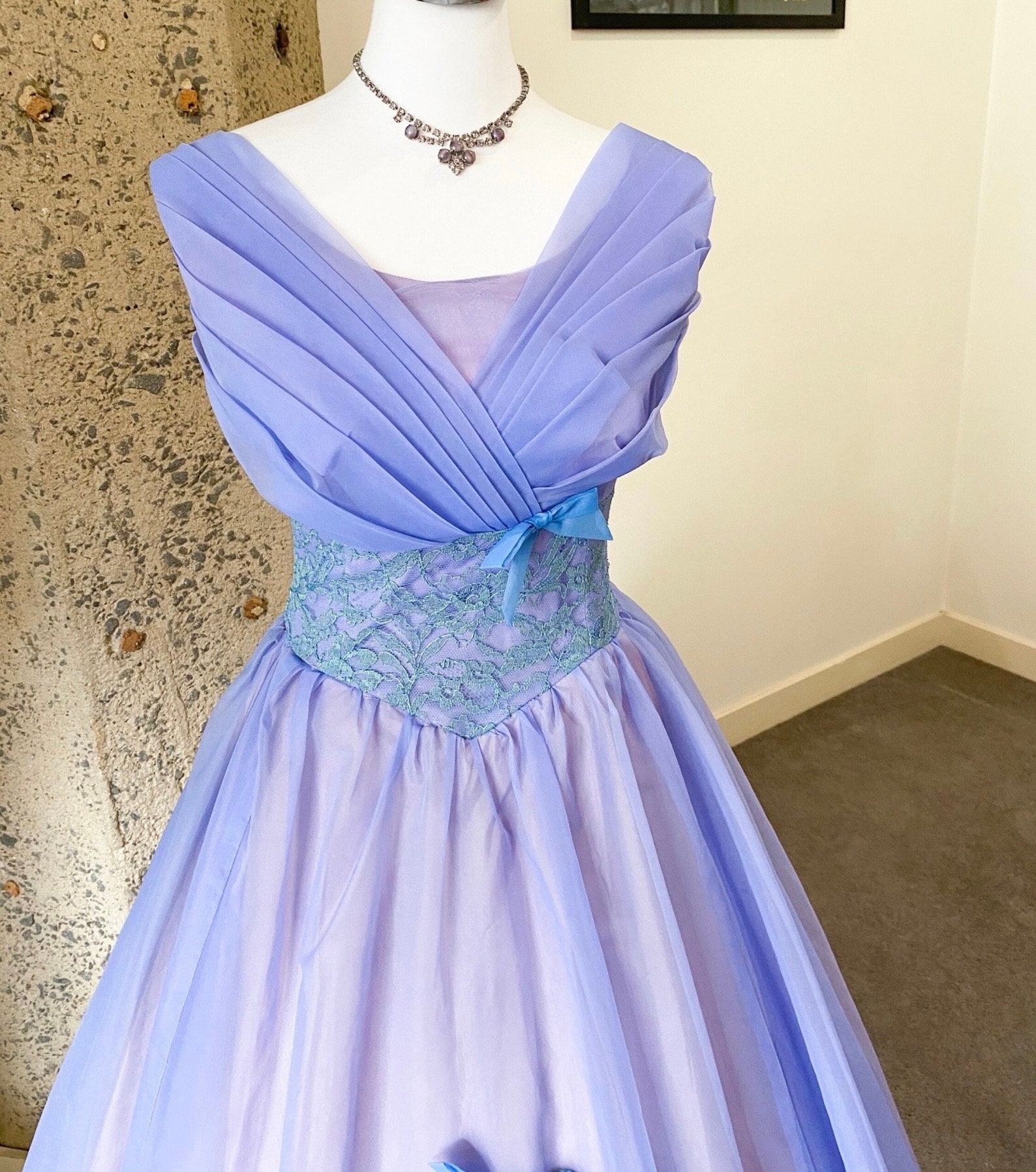 Vintage 1950s Prom Dress Small XS 50s Fit & Flare Party Deb or ...