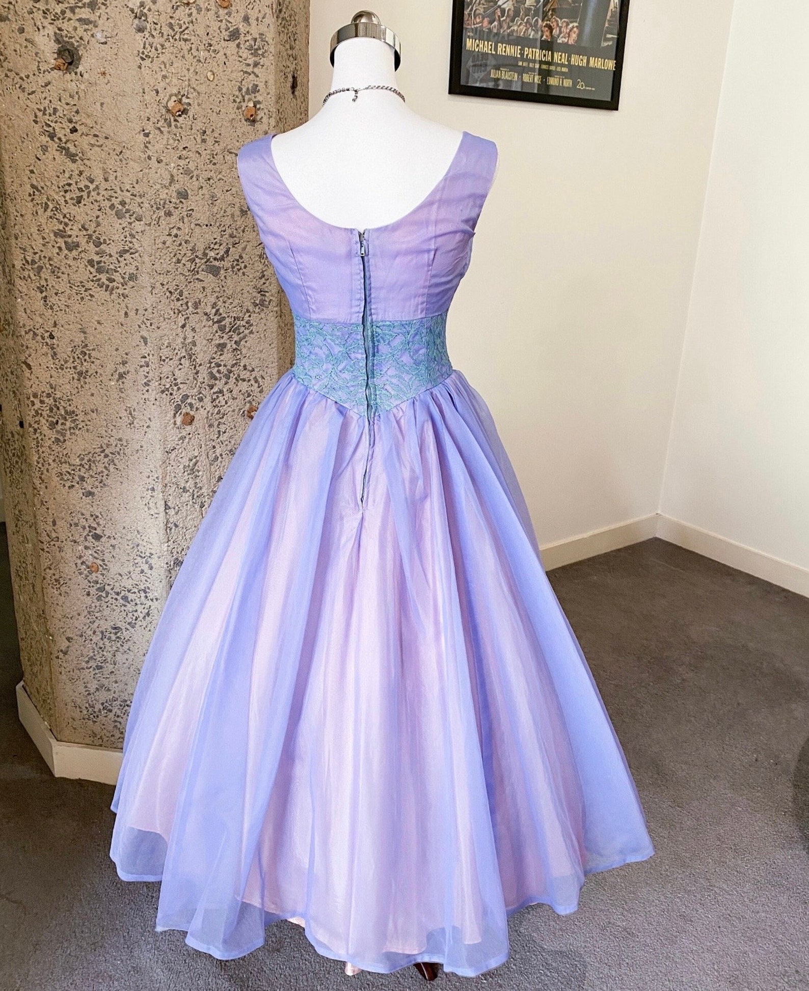Vintage 1950s Prom Dress Small XS 50s Fit & Flare Party Deb or ...