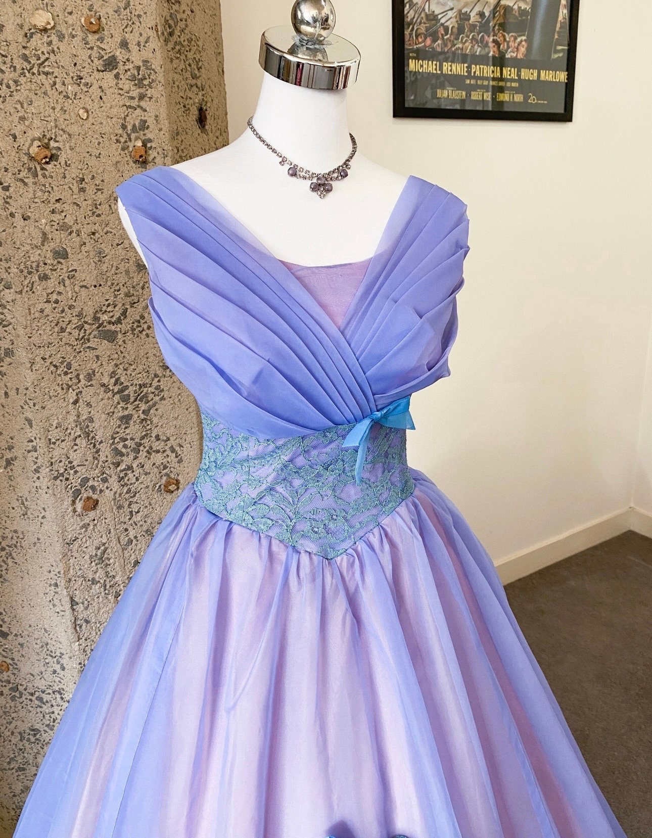 Vintage 1950s Prom Dress Small XS 50s Fit & Flare Party Deb or ...