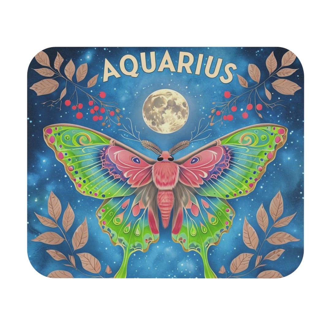 Aquarius Butterfly Mouse Pad, Zodiac Desk Accessory, Colorful Mouse Pad ...