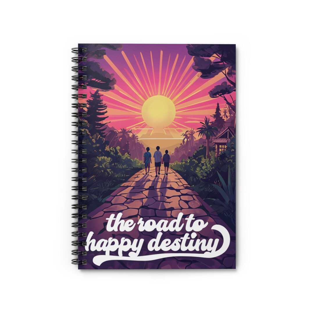 Spiral Notebook - the Road to Happy Destiny, Motivational Writing Pad ...