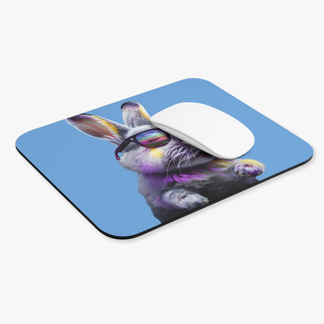 Cool Cigar Rabbit Mouse Pad, Funky Desk Accessory, Stylish Office Decor ...