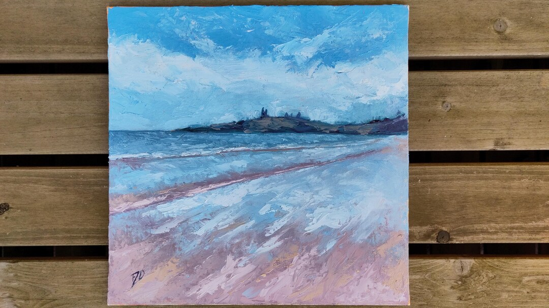 A Beautiful Painting of Dunstanburgh Castle in Northumberland - Painted ...