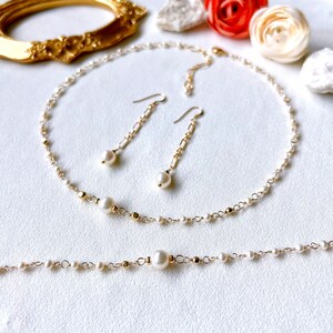 Mikoto White Pearl Bracelet 14k Gold Filled / Genuine Pearl - Etsy