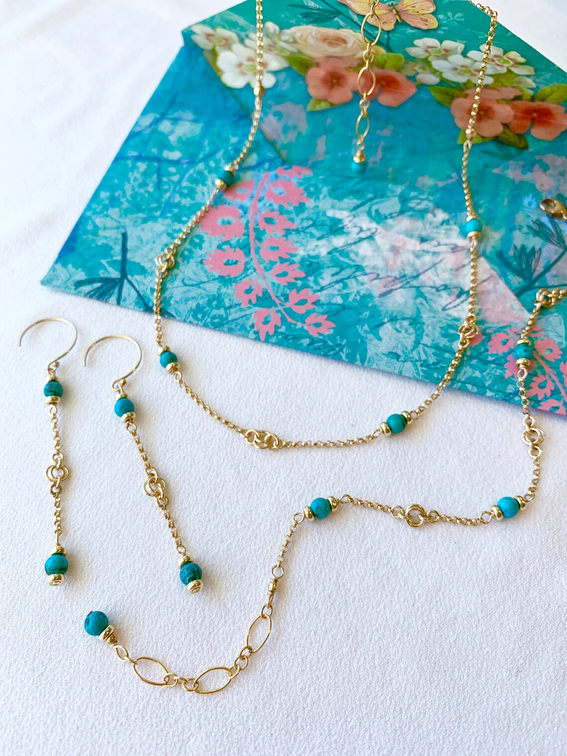 Turquoise Infinity Ring Design Dangle Earrings14k Gold - Etsy