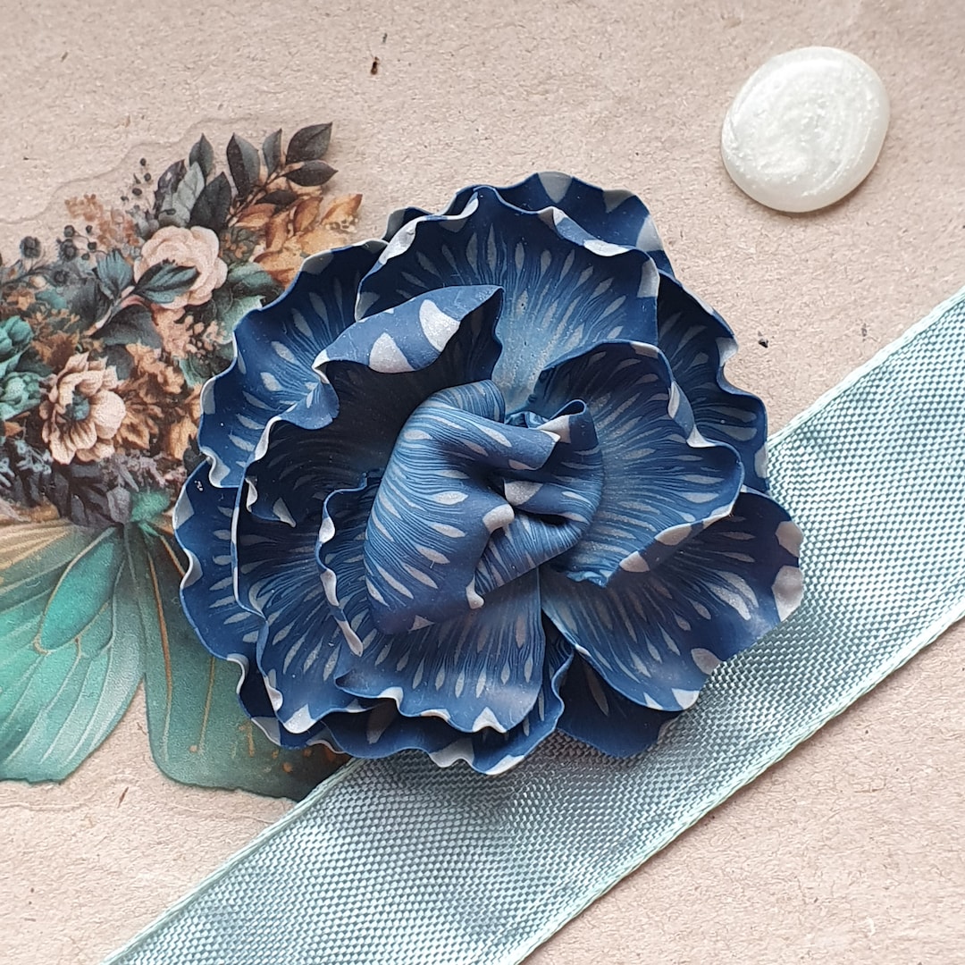 Blue Flower Brooch, Pin Flower Silver Starfall - Etsy