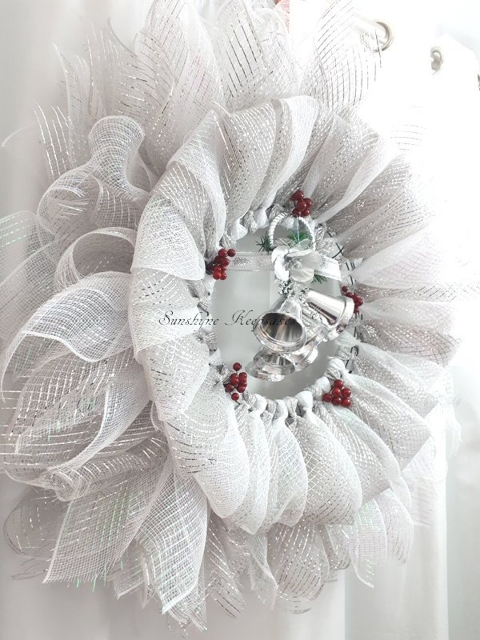 Wedding Bells Deco Mesh Door Wreath handmade Extra Large 34 Wreath - Etsy