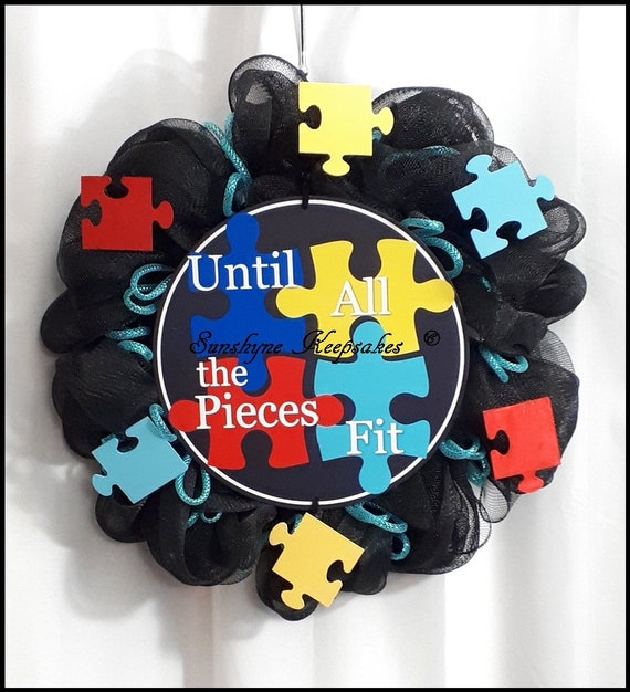 Autism Awareness Deco Mesh Wreath Door Decor Home Decor | Etsy