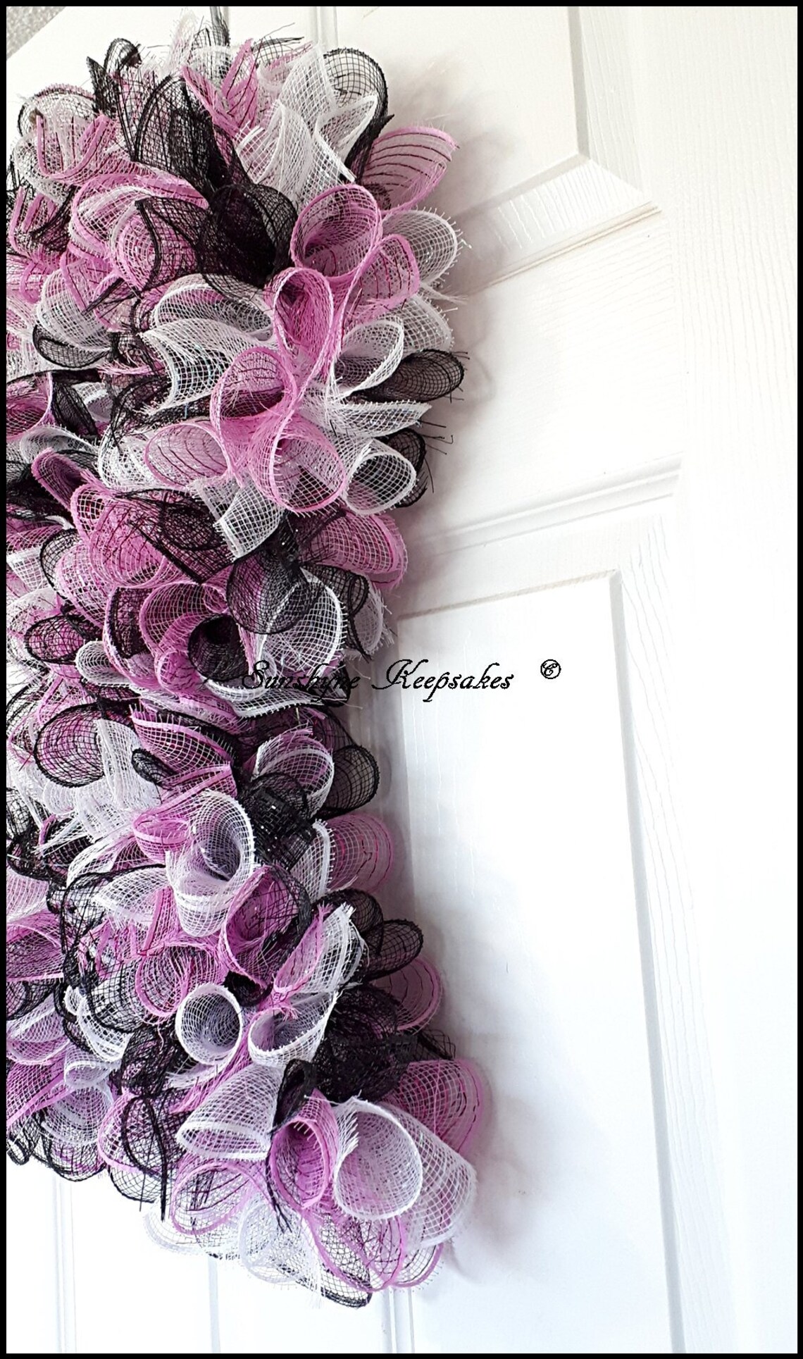 Cancer Awareness Deco Mesh Door Wreath, Pink Ribbon Wreath, Home Decor ...