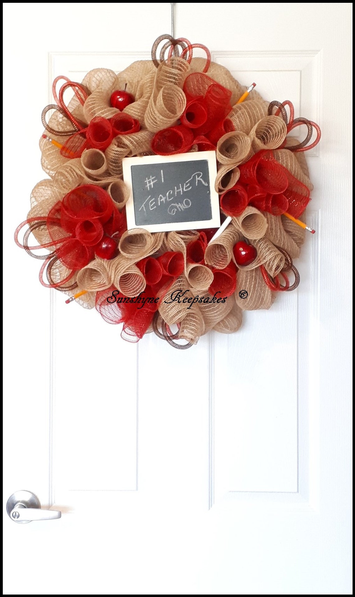 Teacher's School Class Door Deco Mesh Wreath, Teacher Gifts, Class ...