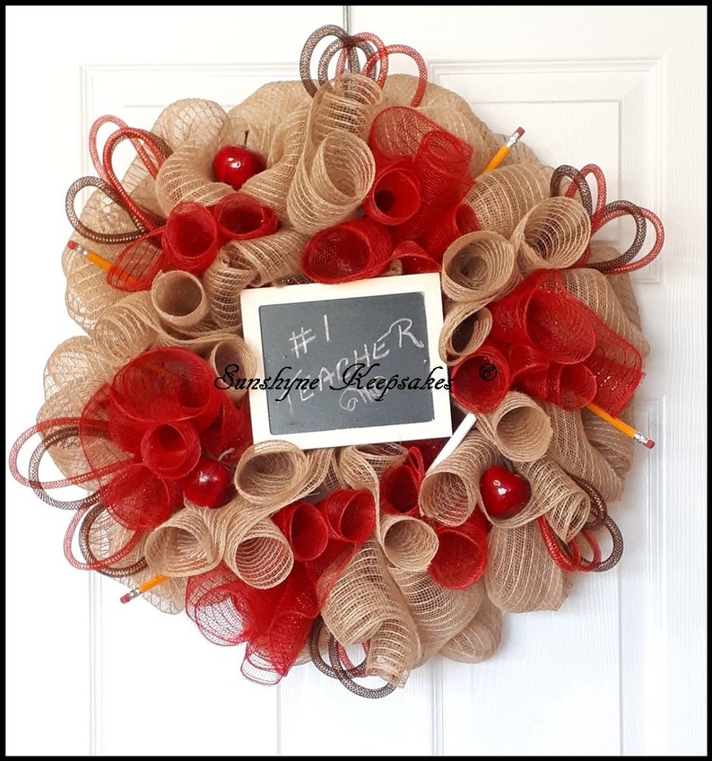 Teacher's School Class Door Deco Mesh Wreath, Teacher Gifts, Class ...