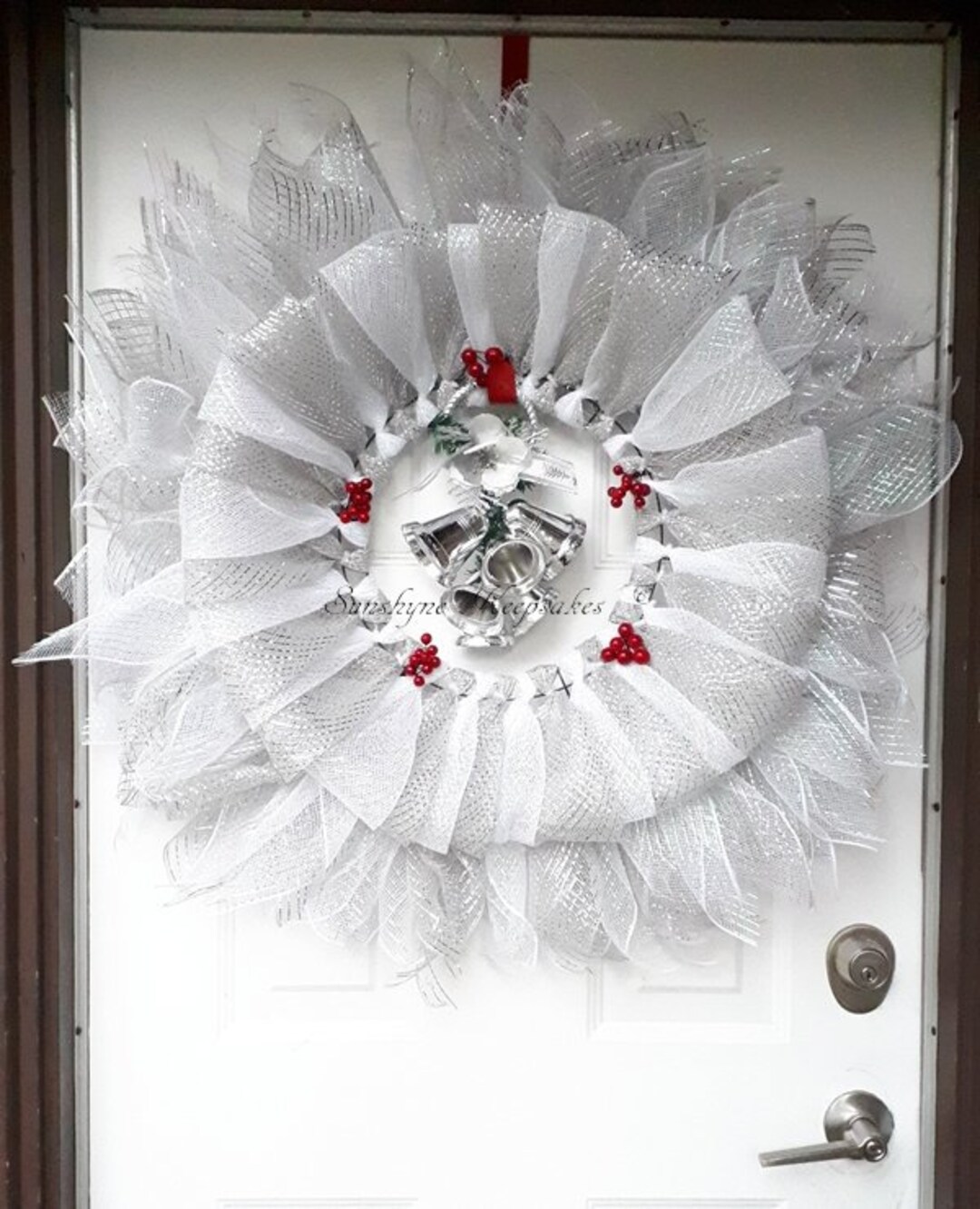 Wedding Bells Deco Mesh Door Wreath handmade Extra Large 34 Wreath - Etsy