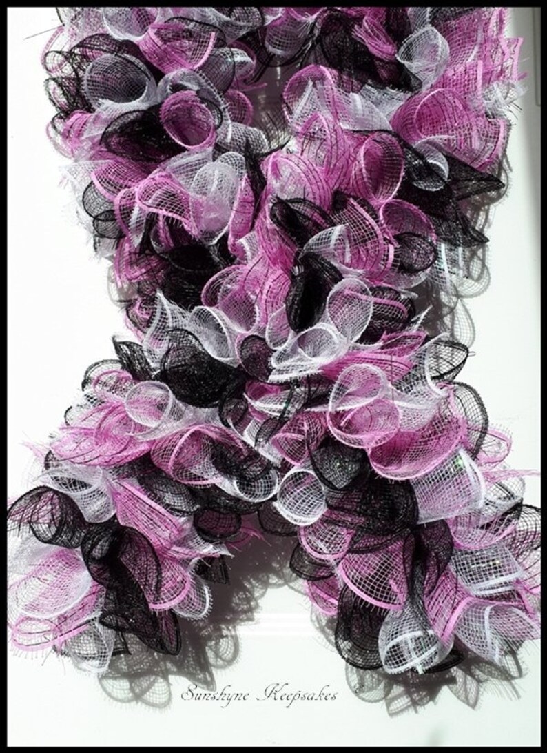 Cancer Awareness Deco Mesh Door Wreath, Pink Ribbon Wreath, Home Decor ...