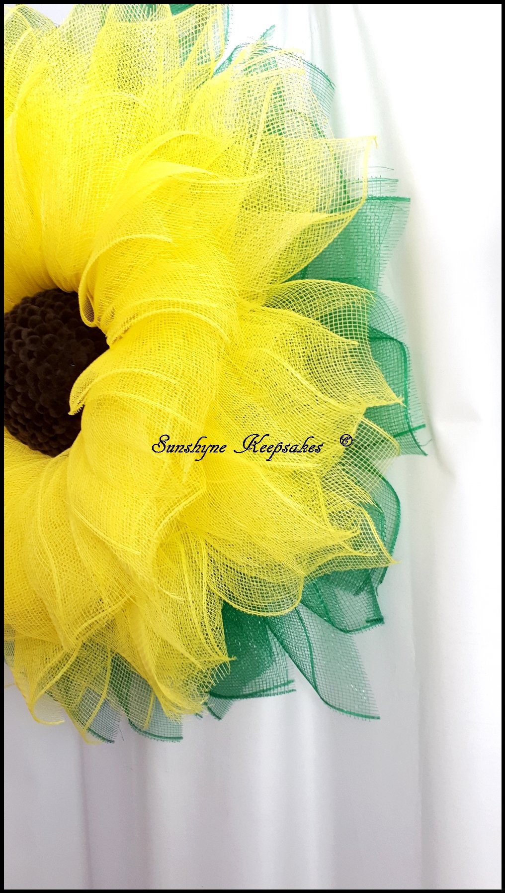 Yellow Deco Mesh Summer Flower Door Wreathhome Decor | Etsy