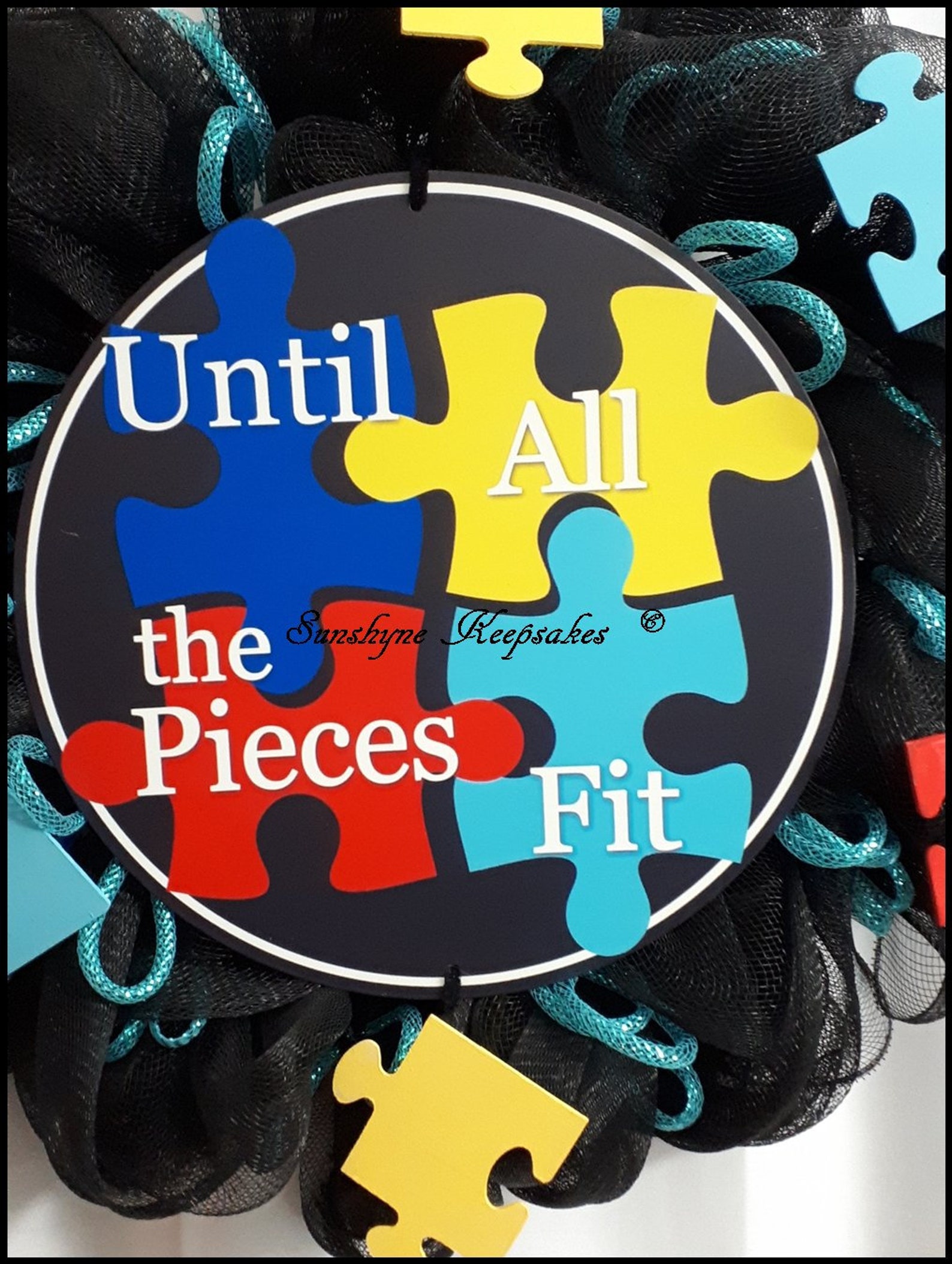 Autism Awareness Deco Mesh Wreath Door Decor Home Decor - Etsy