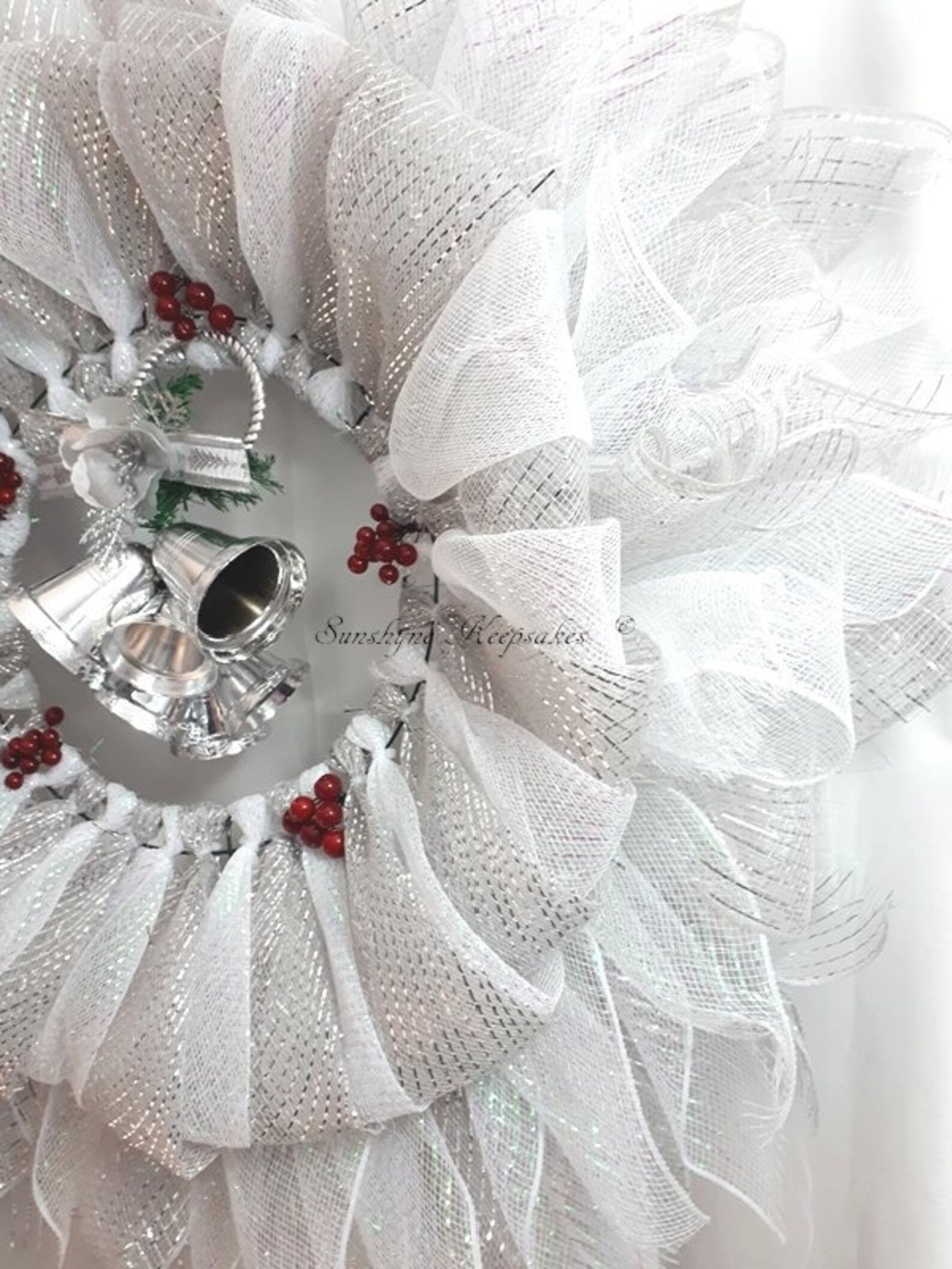 Wedding Bells Deco Mesh Door Wreath handmade Extra Large 34 Wreath - Etsy