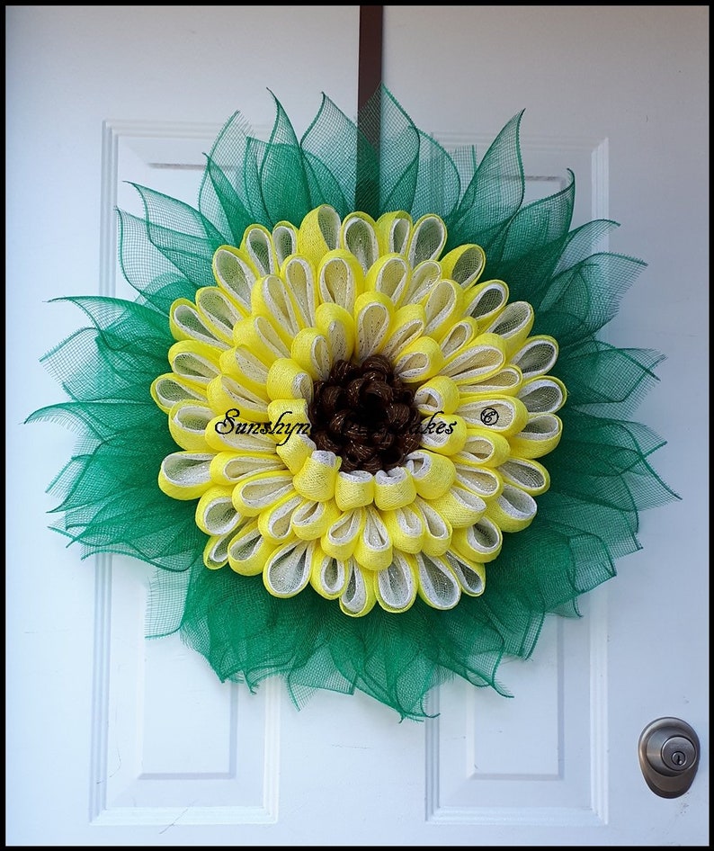 Daisy Flower Deco Mesh Wreath Spring & Summer Wreath - Etsy