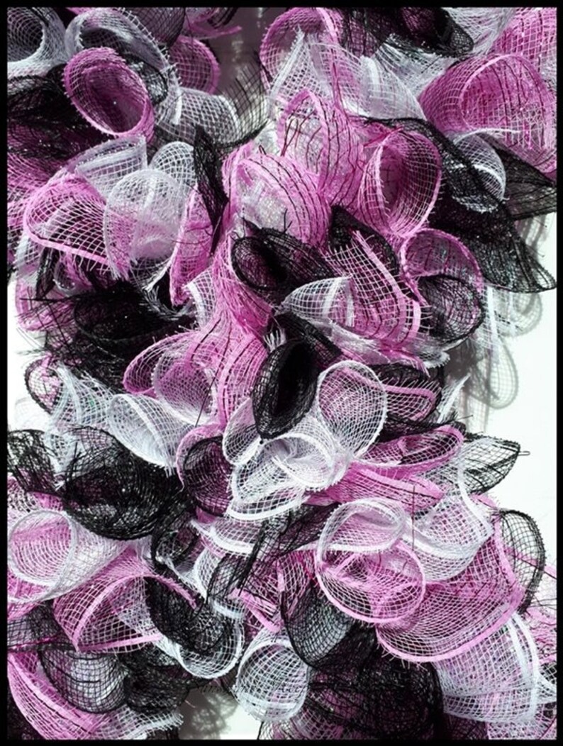 Cancer Awareness Deco Mesh Door Wreath, Pink Ribbon Wreath, Home Decor ...