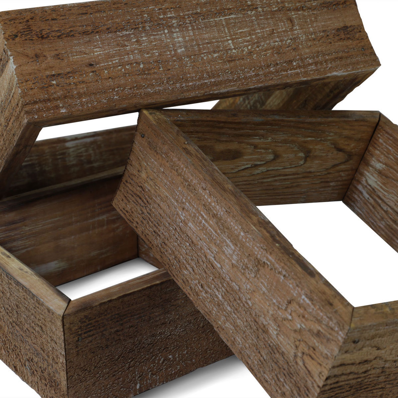 Set of 3 Square Vintage Farmhouse Shadow Box Shelves | Etsy