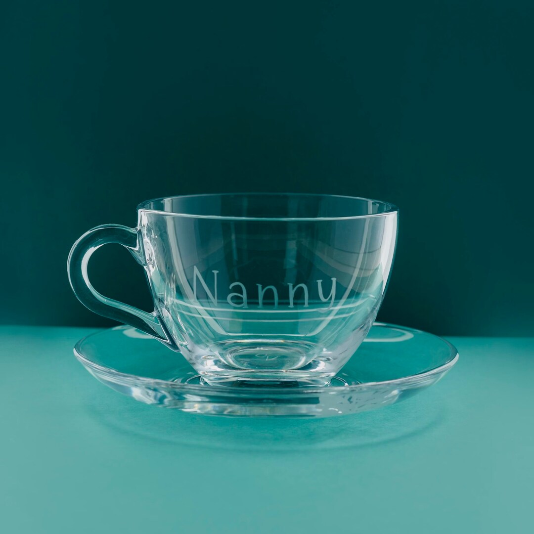 Personalised Glass Tea Cup and Saucer Perfect for Afternoon - Etsy