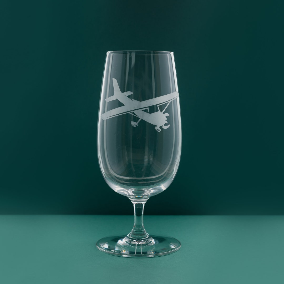 Plane Beer Glass, Aeroplane Etched Half Pint Glass, Unique Pint Glass ...