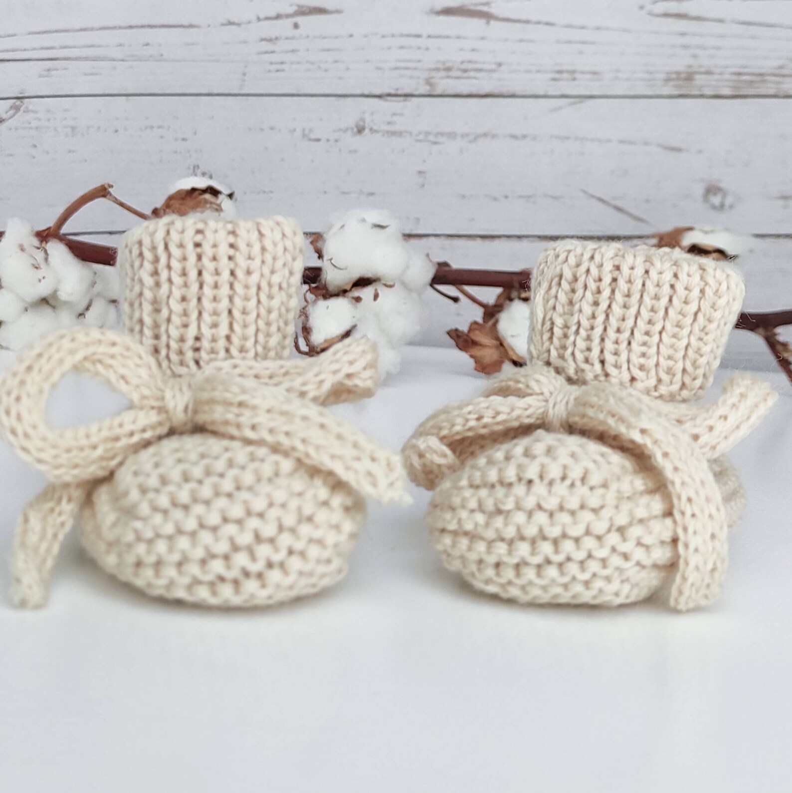 Newborn Baby Booties Knit Pure Merino Wool Baby Booties Beige - Etsy