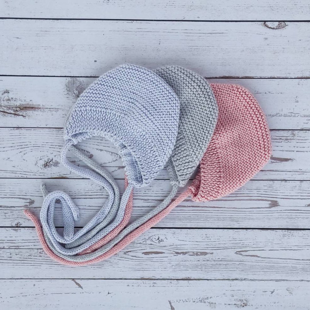 Newborn Baby Bonnet Merino Wool, Gray Hat Knitted - Etsy