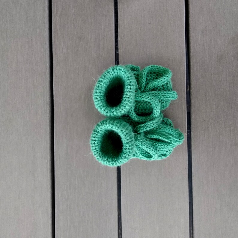 Knit Baby Booties Green Lamb and Alpaca Wool Blend Baby Booty - Etsy
