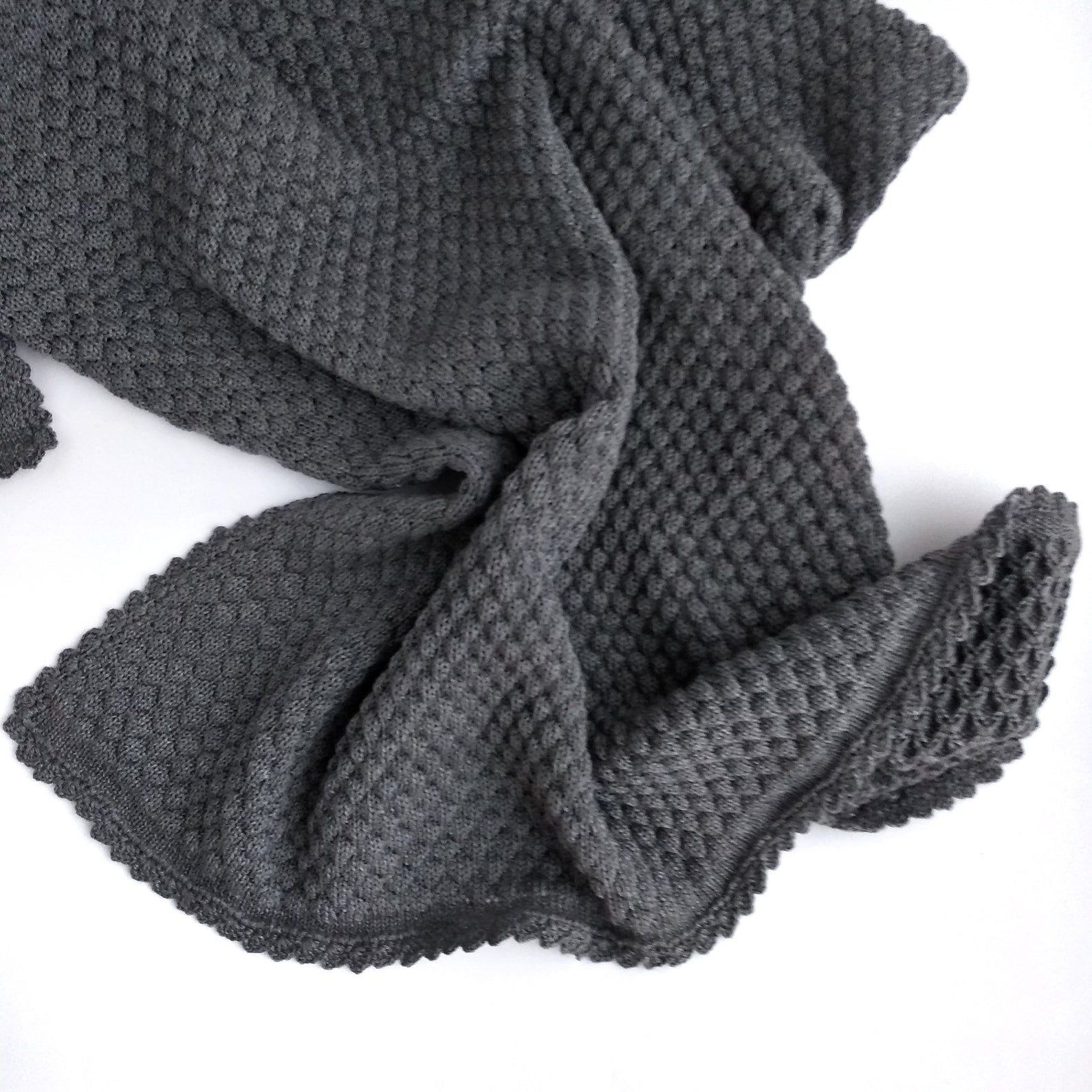Gray Baby Blanket Knit Baby Boy Blanket Merino Wool | Etsy