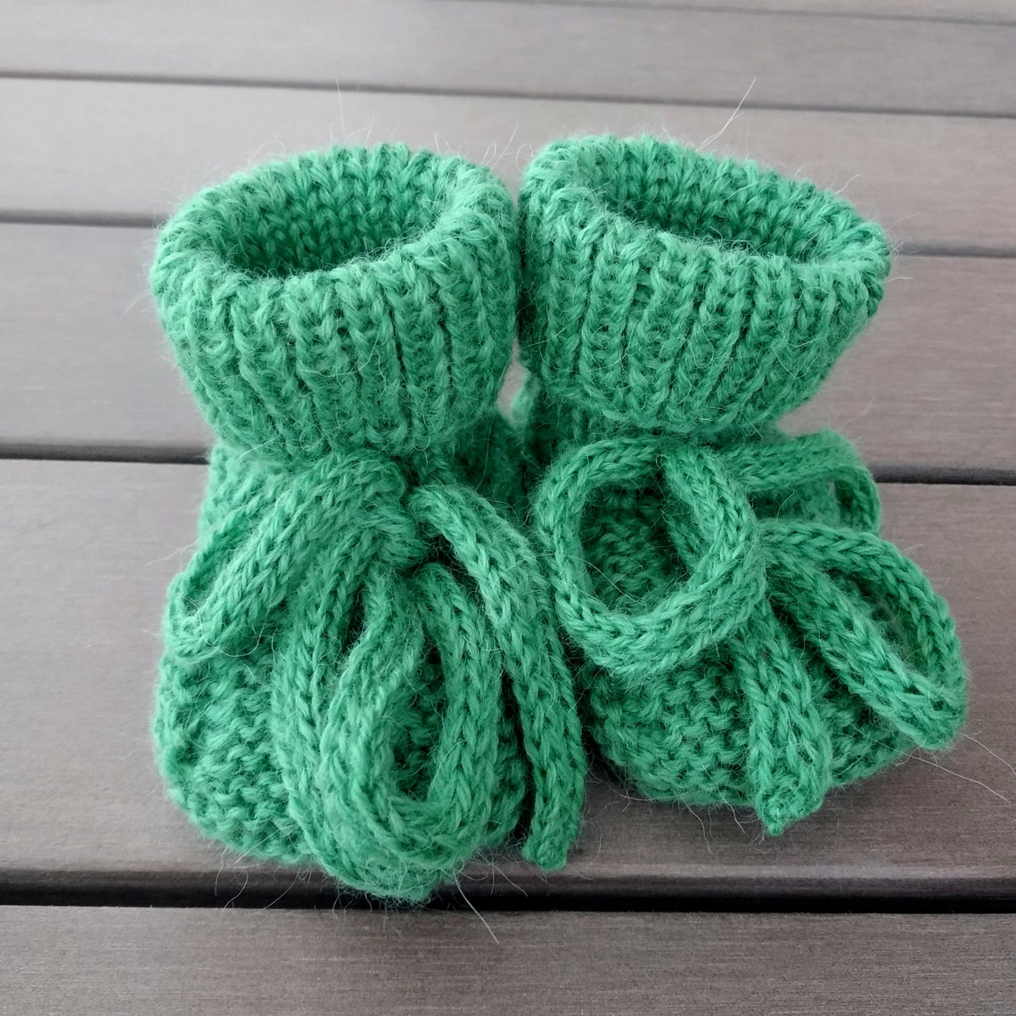 Knit Baby Booties Green Lamb and Alpaca Wool Blend Baby Booty | Etsy