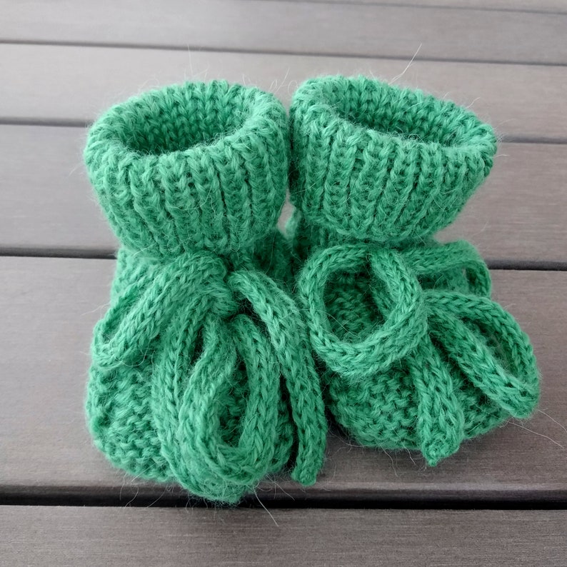 Knit Baby Booties Green Lamb and Alpaca Wool Blend Baby Booty - Etsy