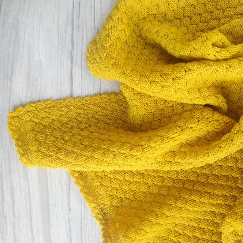 Yellow Baby Blanket Wool Baby Blanket Knit Throw Blanket | Etsy