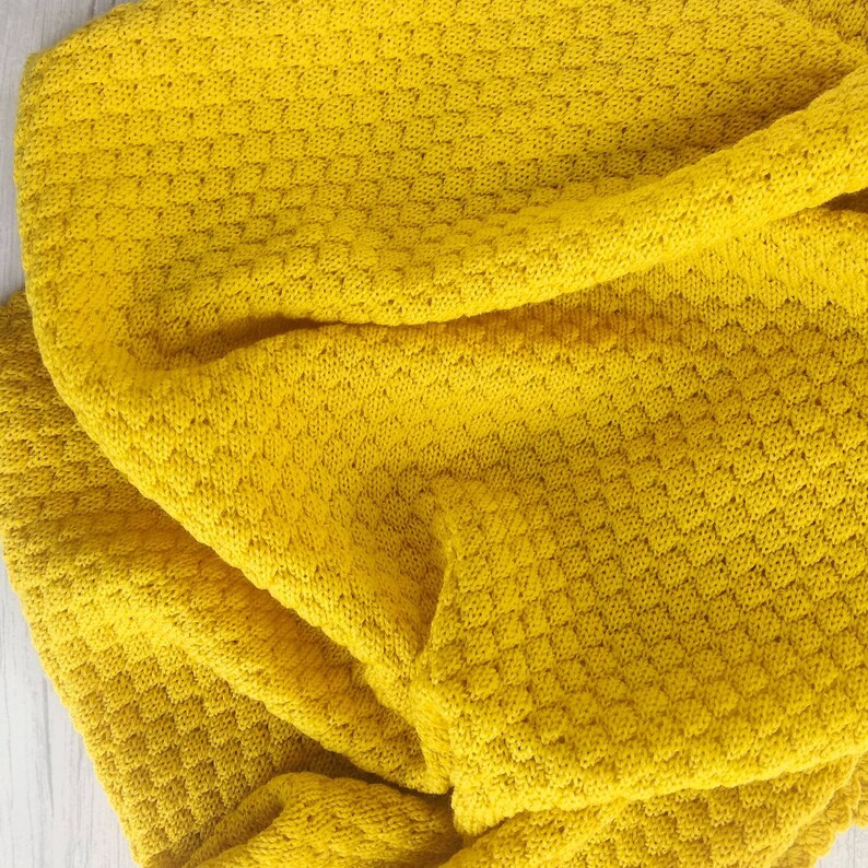 Yellow Baby Blanket Wool Baby Blanket Knit Throw Blanket | Etsy