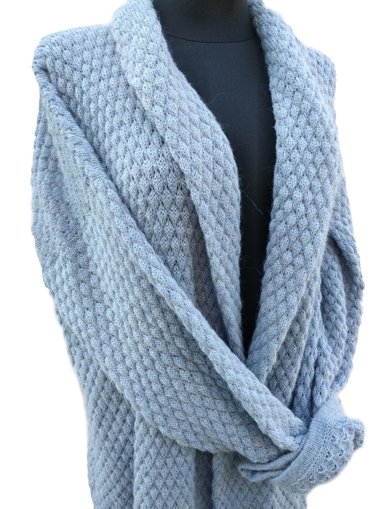 Long Loose Fit Cardigan for Women, Knit Wool Cardigan With Kimono ...